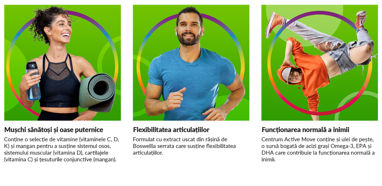 Centrum Active Move, 30 capsule moi, Haleon : Bebe Tei