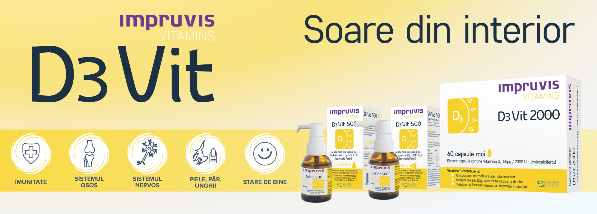 Impruvis D3Vit - Vitamina D3 Naturala si Pura : Bebe Tei